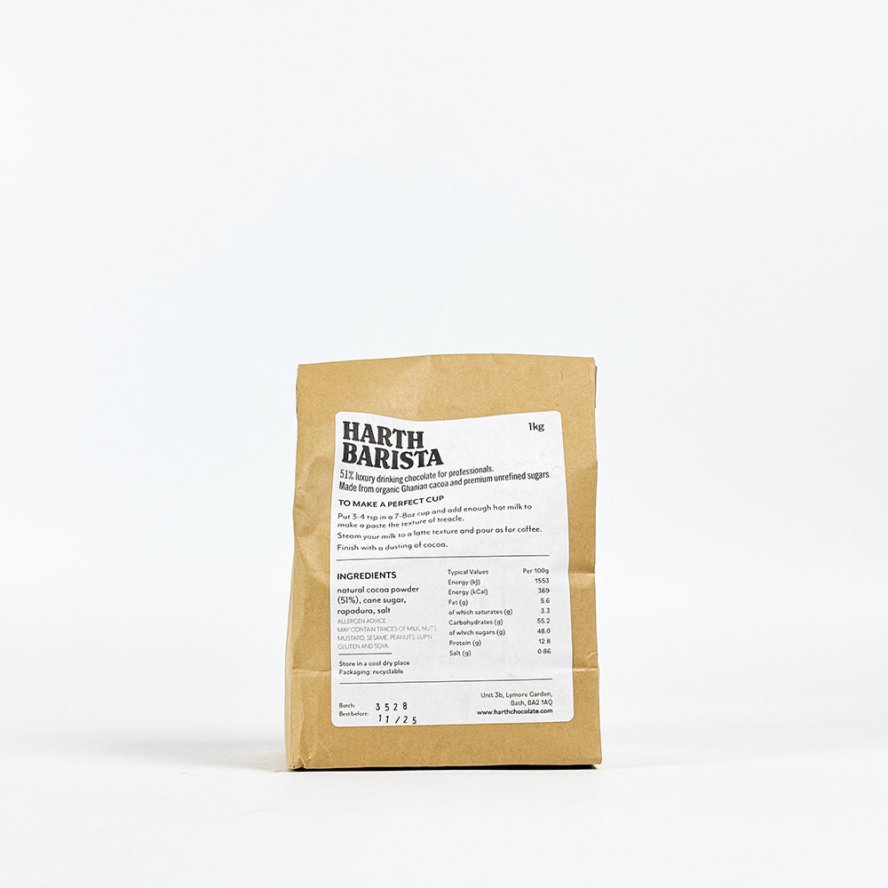 Harth Chocolate Barista Hot Chocolate (51% Cocoa) 1kg | Ratton Pantry