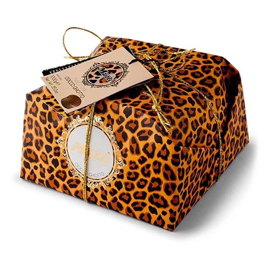 Muzzi Tommaso Panettone Chocolate Hand Wrapped Leopard | Ratton Pantry