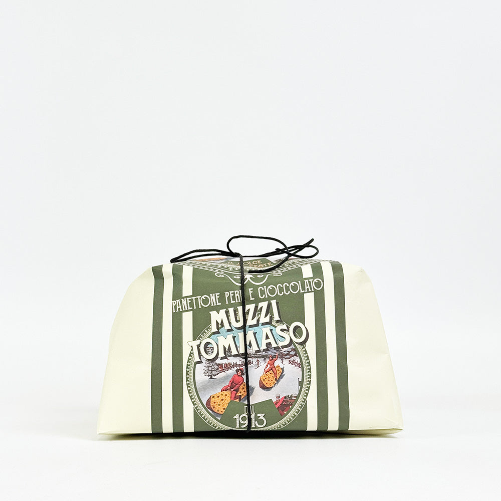 Muzzi Tommaso Panettone Pear & Chocolate Hand Wrapped | Ratton Pantry