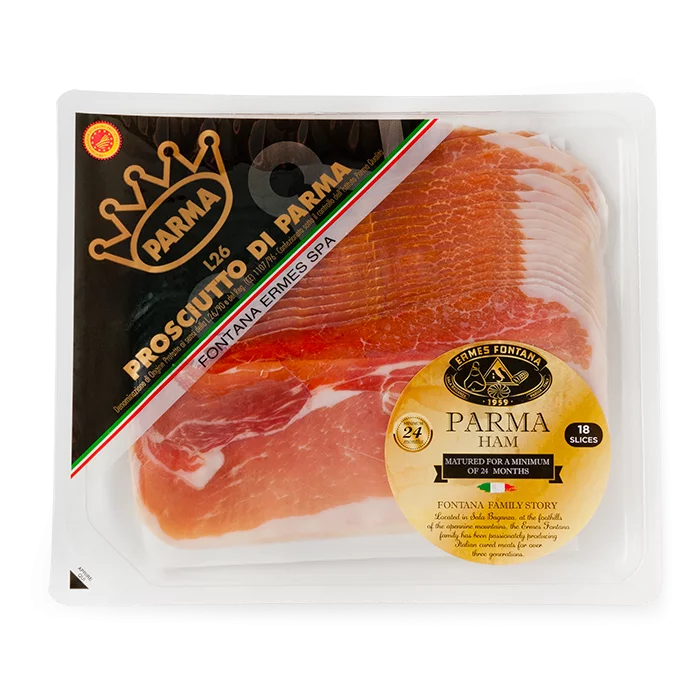 Ermes Fontana Sliced Parma Ham (24 Month Aged) - 250g | Ratton Pantry
