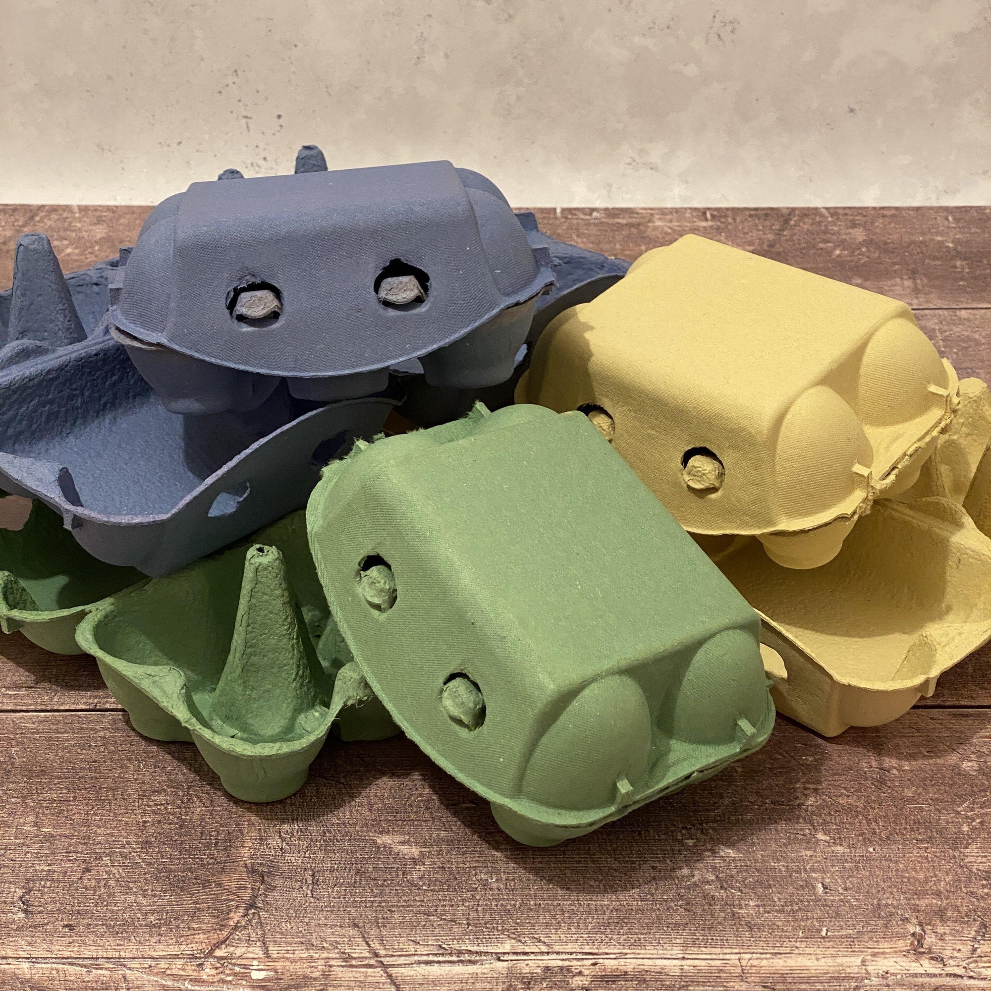 Flat Lid 1/2 Dozen Large Egg Boxes - Blue, Green, Pink | Ratton Pantry